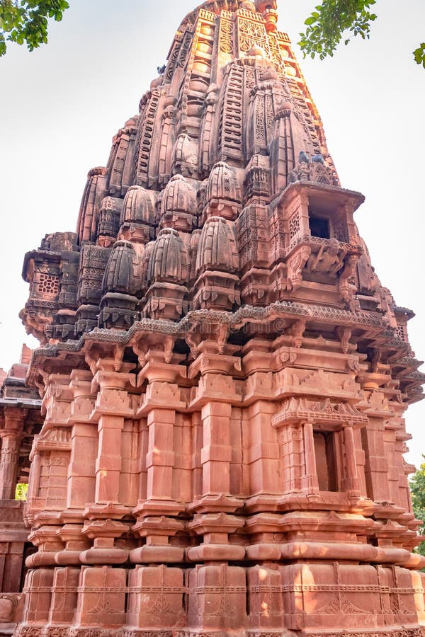 Ancient Hindu Temple Architecture with Bright Sky from Unique Angle at ...