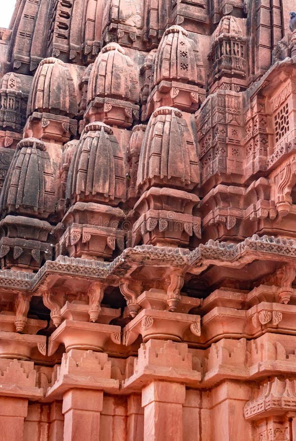 Ancient Hindu Temple Architecture from Unique Angle at Day Stock Image ...
