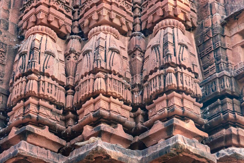 Ancient Hindu Temple Architecture from Unique Angle at Day Stock Photo ...