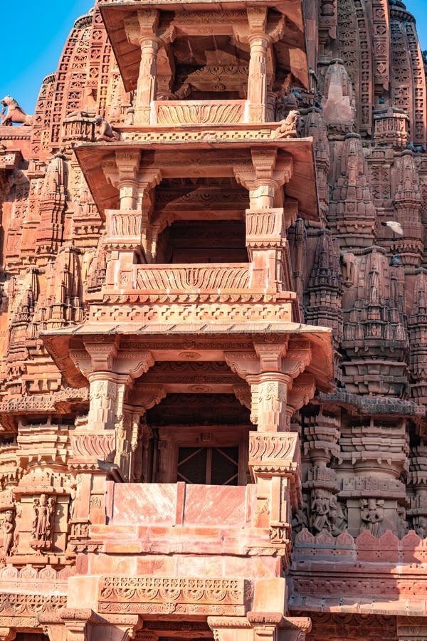 Ancient Hindu Temple Architecture from Unique Angle at Day Stock Photo ...