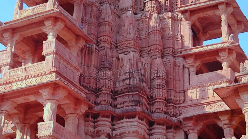 Ancient Hindu Temple Architecture from Unique Angle at Day Shot Stock ...