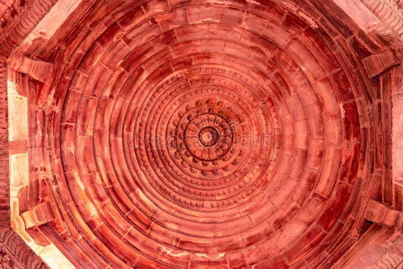Ancient Hindu Temple Dome Inside Architecture from Unique Angle at Day ...
