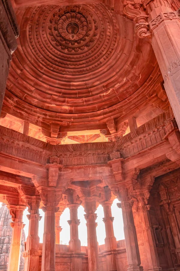 Ancient Hindu Temple Dome Inside Architecture from Unique Angle at Day ...