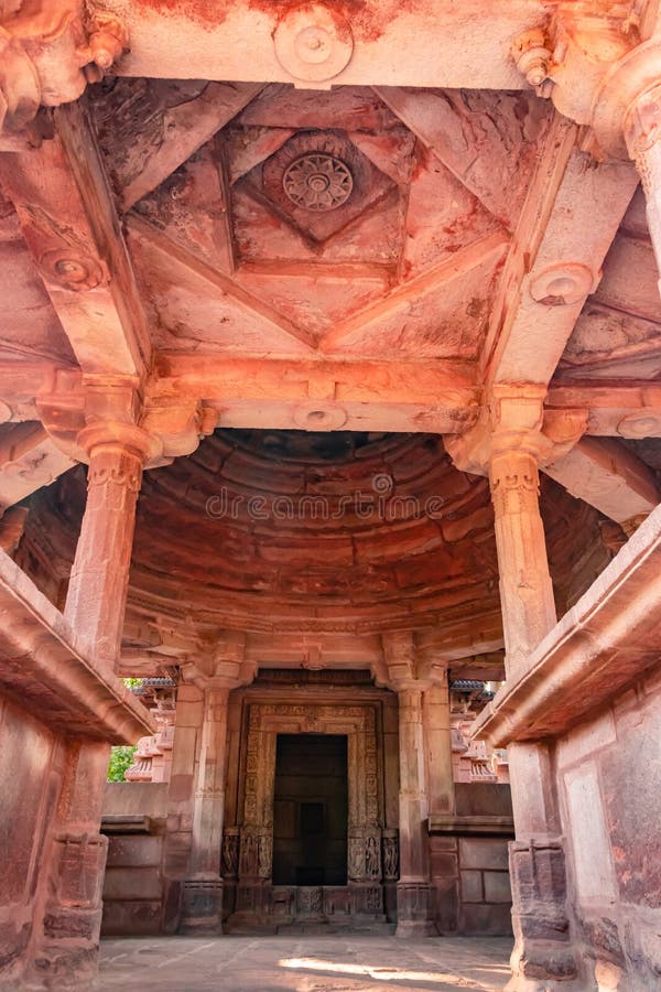 Ancient Hindu Temple Dome Inside Architecture from Unique Angle at Day ...