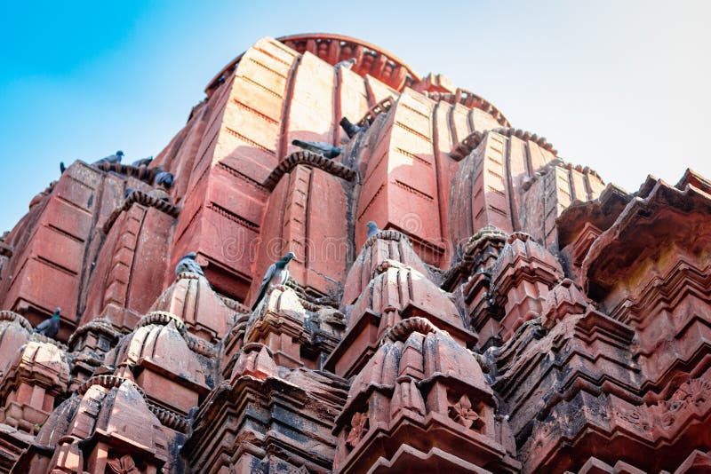 Ancient Hindu Temple Top Architecture from Different Angle at Day Stock ...