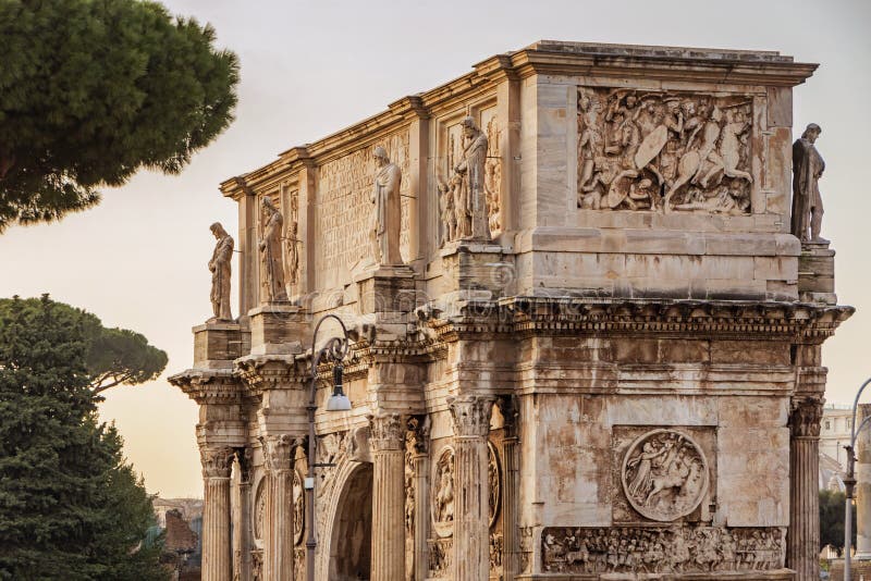 Ancient Historic Constantin Arc in Rome Stock Image - Image of history ...