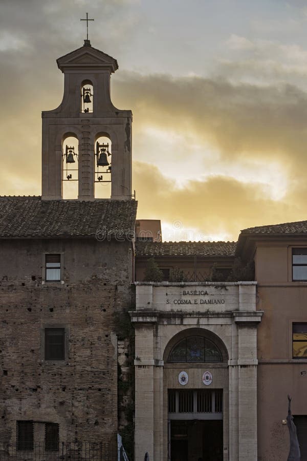 Church Architecture in Rome Stock Photo - Image of piazza, ruin: 151811728