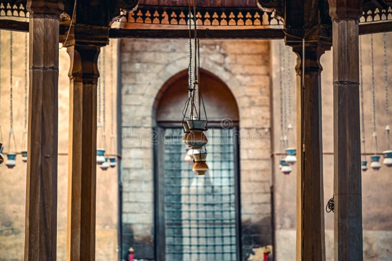 Ancient Holy Well in the Middle of a Large Mosque in Cairo Stock Image ...