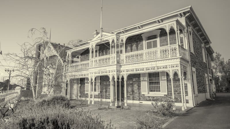 Ancient House in Adelaide at Night Stock Photo - Image of landmark ...