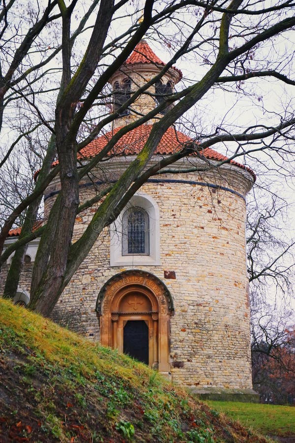 Ancient House and Bare Trees at Winter Stock Image - Image of prague ...