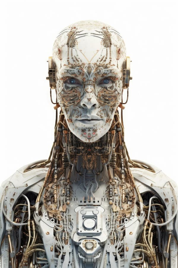 Ancient Humanoid Robot in Modern Cinematic Light. Perfect for Sci-Fi ...