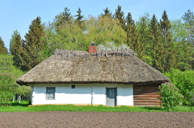 Ancient Hut with a Straw Roof Stock Image - Image of home, farm: 28978291