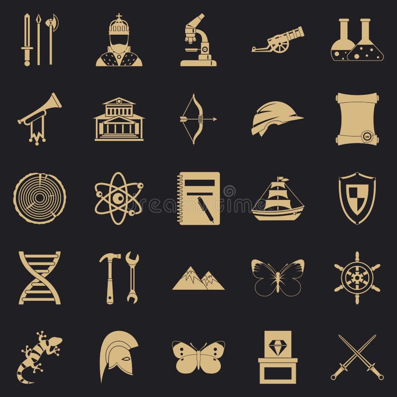 Ancient Icons Set, Simple Style Stock Vector - Illustration of ...