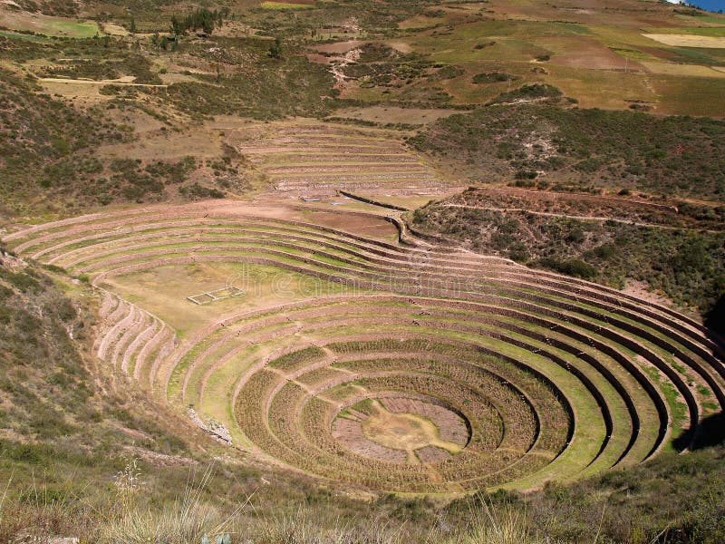 Ancient Inca Circular Terraces Stock Photo - Image of america ...