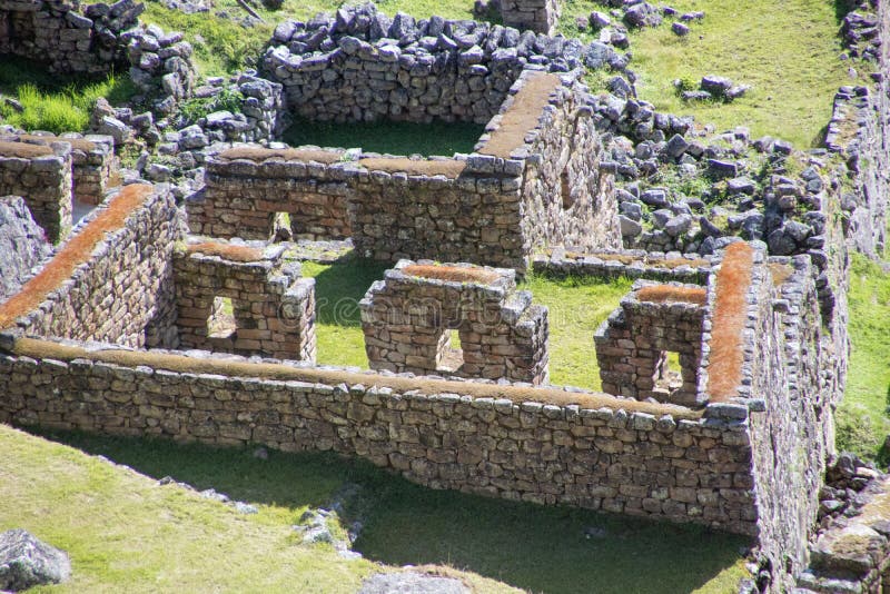 The Ancient Inca Ruins in Machu Picchu, Peru Stock Photo - Image of ...