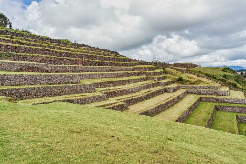 Ancient Inca Stone Terraces at the Archaeological Site of Chinchero ...