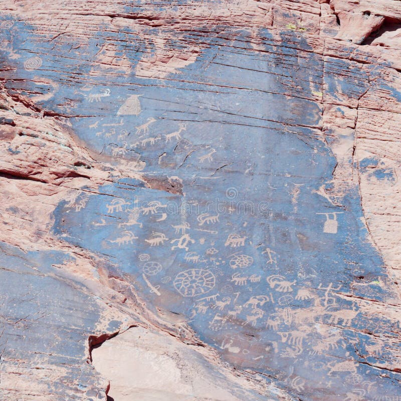 Ancient Indian Rock Art, Also Called Petroglyphs Stock Photo - Image of ...