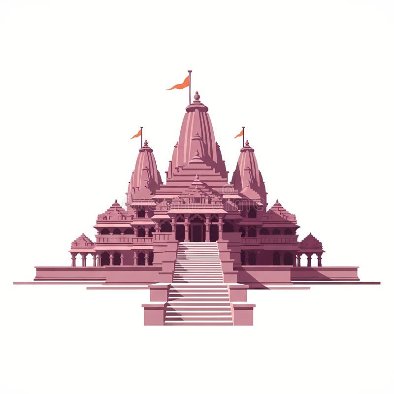Ancient Indian Temple Vector Illustration Stock Vector - Illustration ...