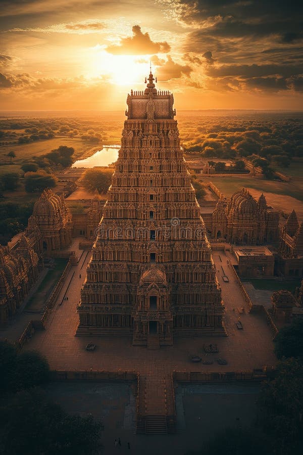 Ancient Indian Temples with Stone Architecture at the Break of Dawn ...