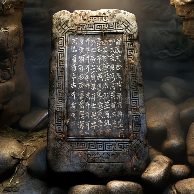 Ancient Inscription on Weathered Stone Tablet Stock Image - Image of ...