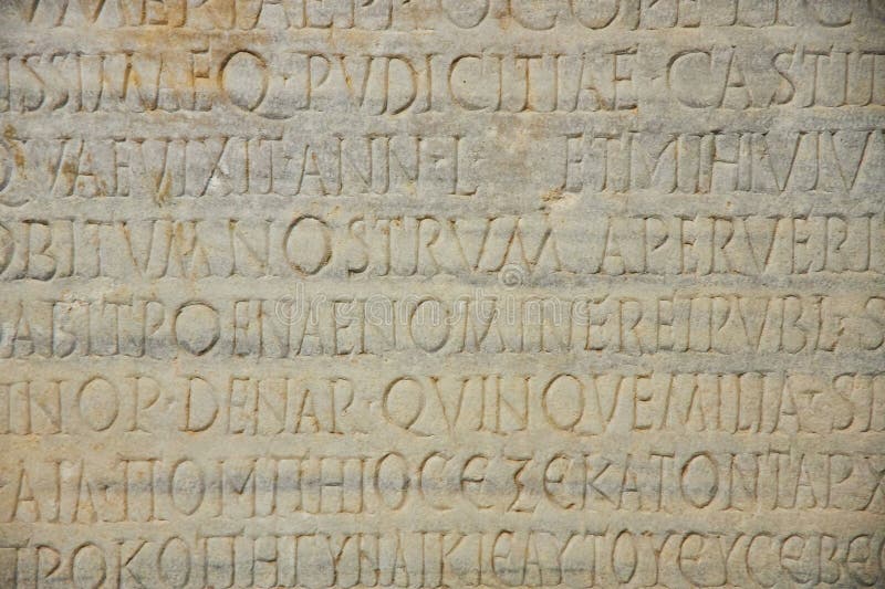 Ancient Inscriptions on Stone, Close-up. Historical Research Stock ...