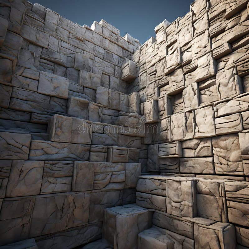 Ancient-inspired 3d Ashlar Stone Walls with Intricate Textures Stock ...