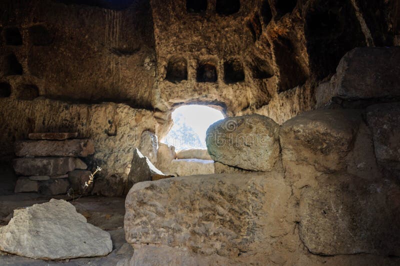 Ancient Interior Inside a Cave House in Goreme, Cappadocia - Turkey ...