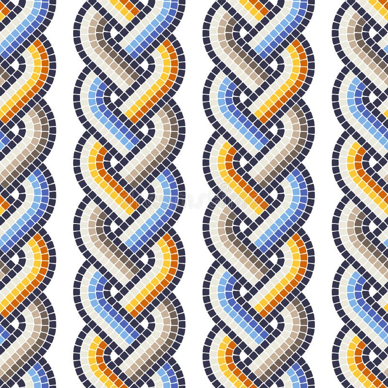 Ancient Interweaving Mosaic Seamless Pattern. Decorative Antique Stone ...
