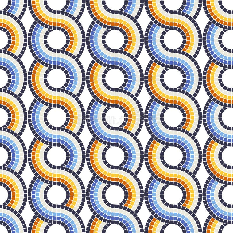 Ancient Interweaving Mosaic Seamless Pattern. Decorative Antique Stone ...