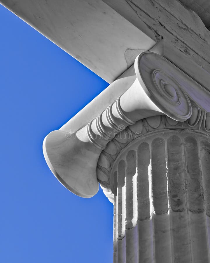 Ancient Ionian Order Column Detail Stock Photo - Image of sightseeing ...