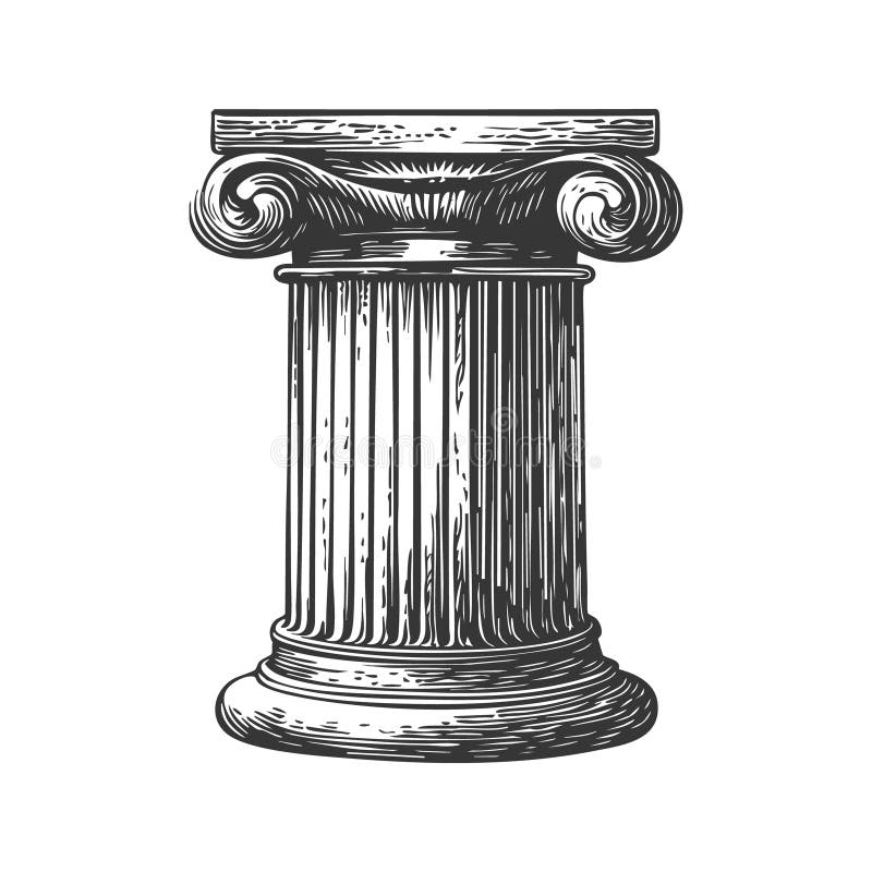 Ancient Ionic Column Black Stock Illustrations – 889 Ancient Ionic ...