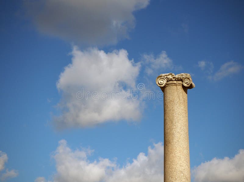 The Ancient Ionic Order Column Stock Image - Image of sculpture ...