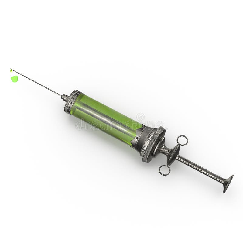 An Ancient Iron Syringe with a Magical Potion. Stock Illustration ...