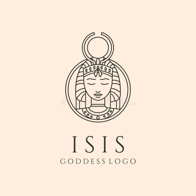 Ancient Isis Goddess Line Art Logo Vector Symbol Illustration Design ...