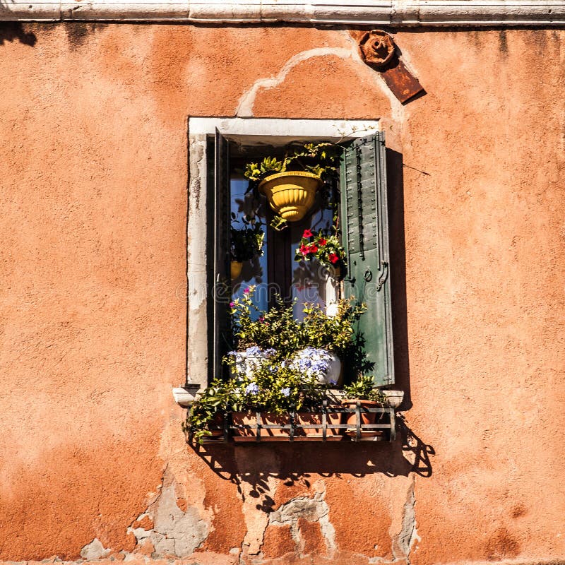 Ancient Italian Traditional Window. Stock Image - Image of aged, retro ...