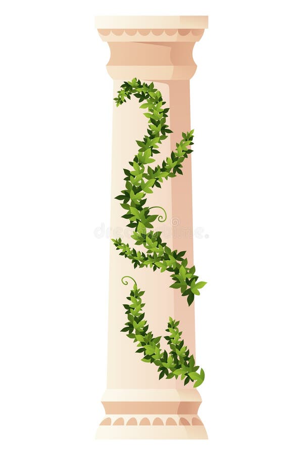 Ancient Ivy Covered Column. Museum and Exhibition. Cartoon Greek or ... Ancient Ivy Covered Column. Museum and Exhibition. Cartoon Greek or ...