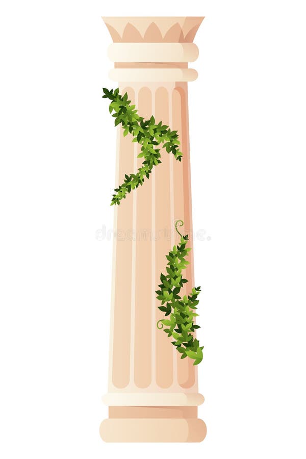 Ancient Ivy Covered Column. Museum and Exhibition. Cartoon Greek or ... Ancient Ivy Covered Column. Museum and Exhibition. Cartoon Greek or ...