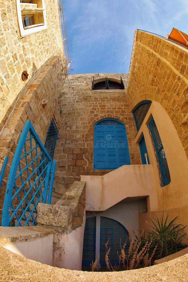 The ancient Jaffo in lens stock photo. Image of dramatic - 13355362