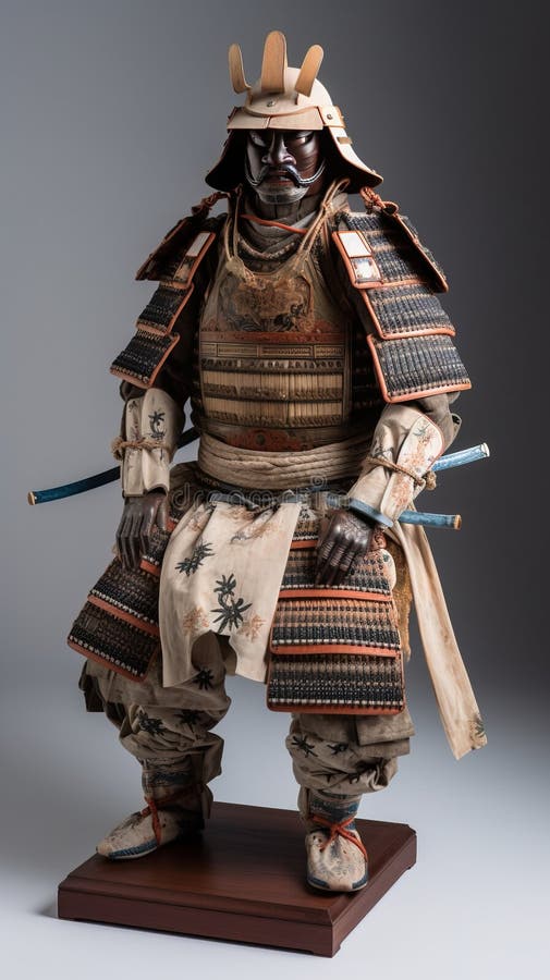 Ancient Japanese Samurai with a Sword in Armor. White Background ...