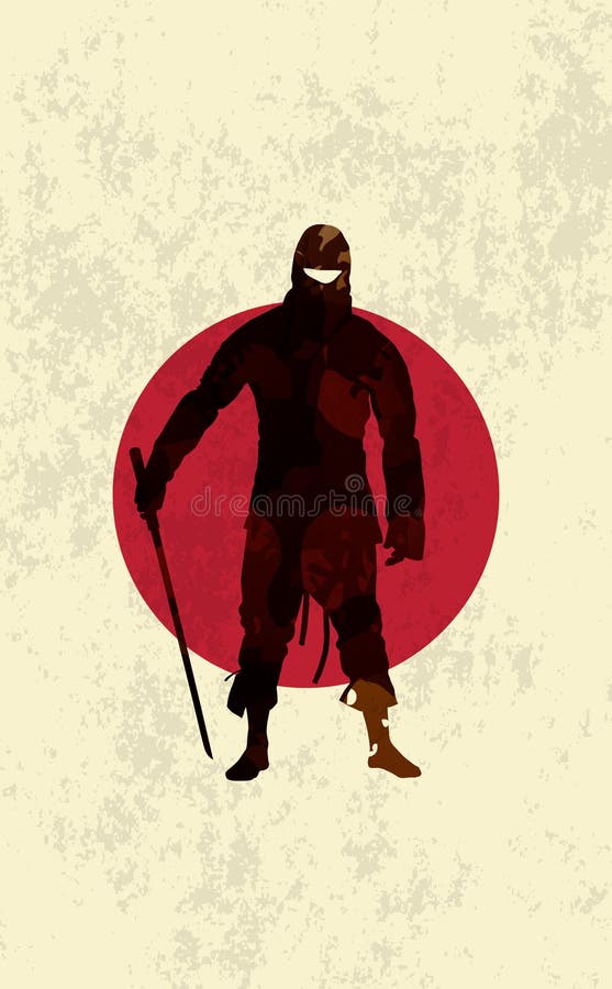 Ancient Japanese Warrior, Ninja, Assassin Stock Vector - Illustration ...