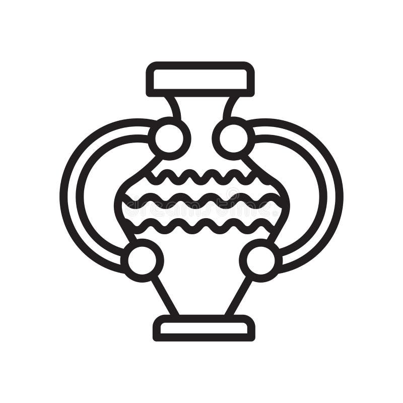 Ancient Jar Icon Vector Sign and Symbol Isolated on White Background ...