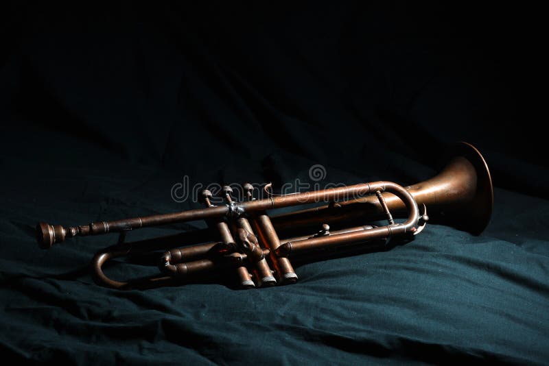 An Ancient Jazz Trumpet from the 1940s Stock Image - Image of brass ...
