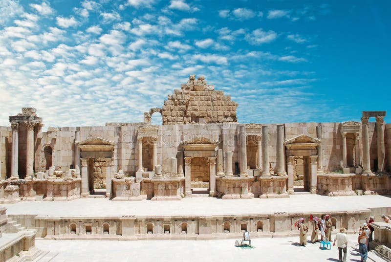 Ancient Jerash Jordan Temple of Artemis Stock Image - Image of antioch ...