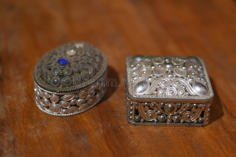 Ancient Jewellery Cases on a Table Stock Image - Image of bohemian ...
