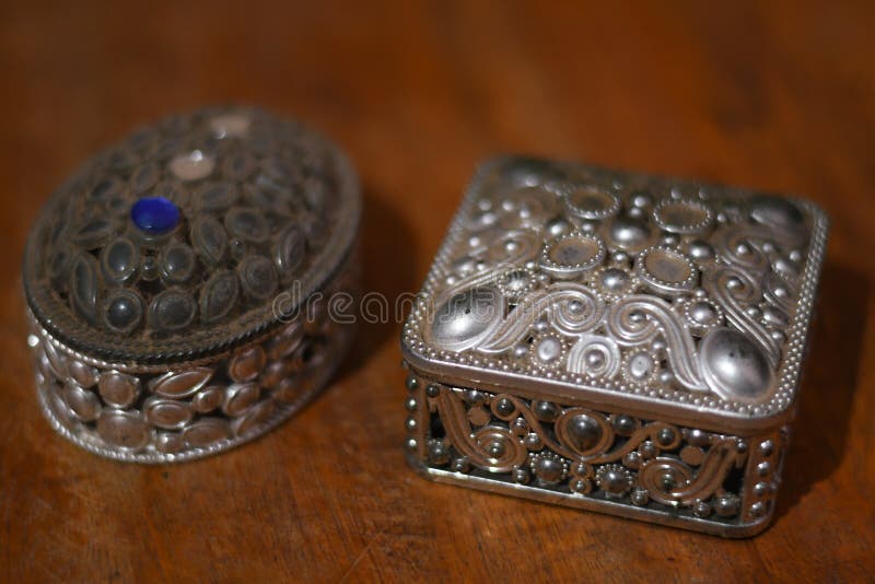 Ancient Jewellery Cases on a Table Stock Image - Image of jewish ...