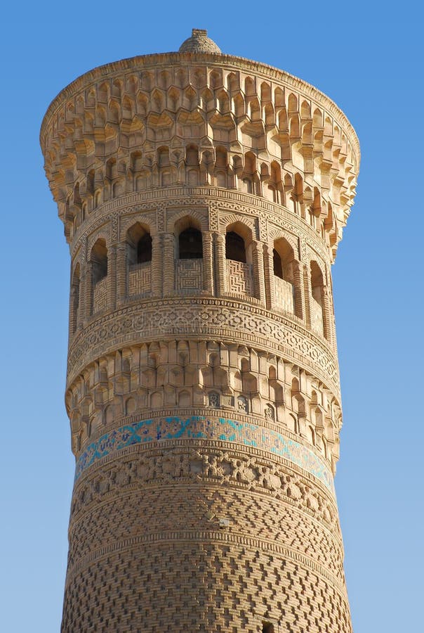 Ancient Kalyan Minaret in Bukhara Stock Photo - Image of decoration ...
