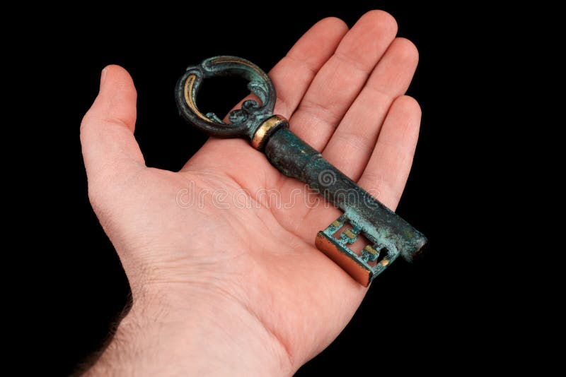 Ancient key stock image. Image of background, isolated - 18714953