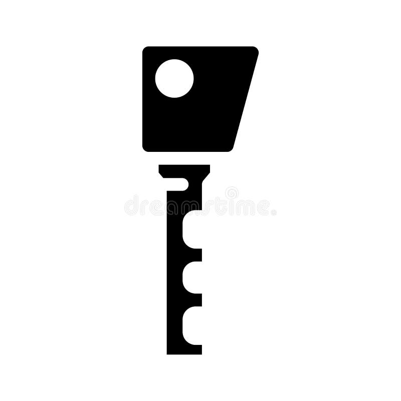 Ancient Key Glyph Icon Vector Illustration Stock Vector - Illustration ...
