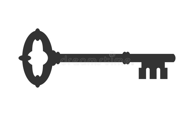 Ancient key from old door stock vector. Illustration of enter - 150808206
