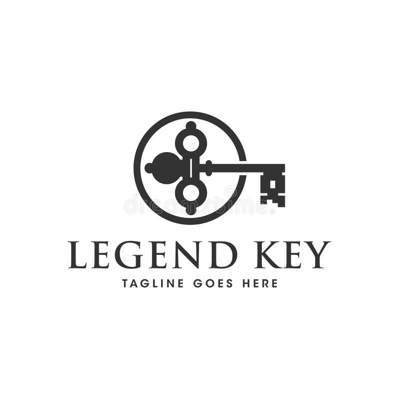 Ancient Key Illustration Logo Design Stock Vector - Illustration of ...